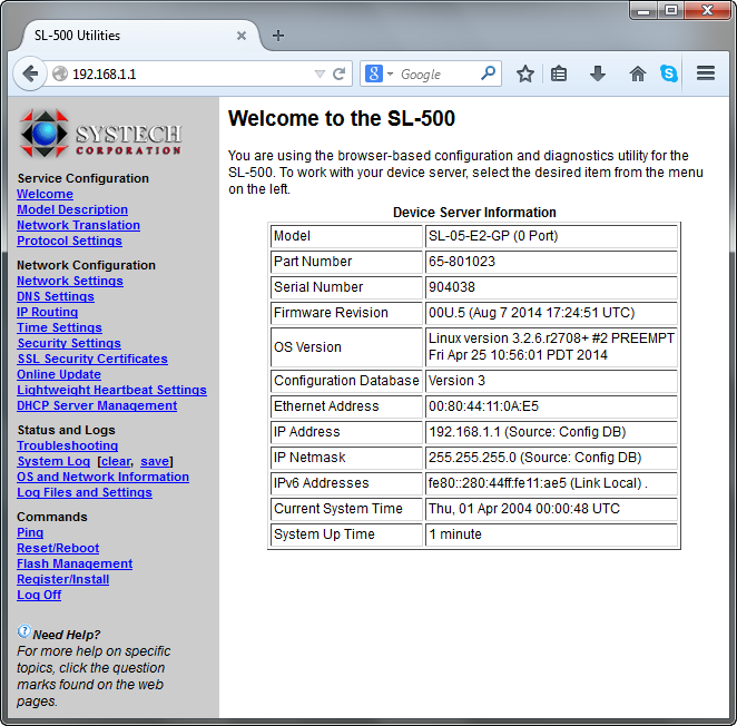 安装用于 Systech SL-500 的资产网关