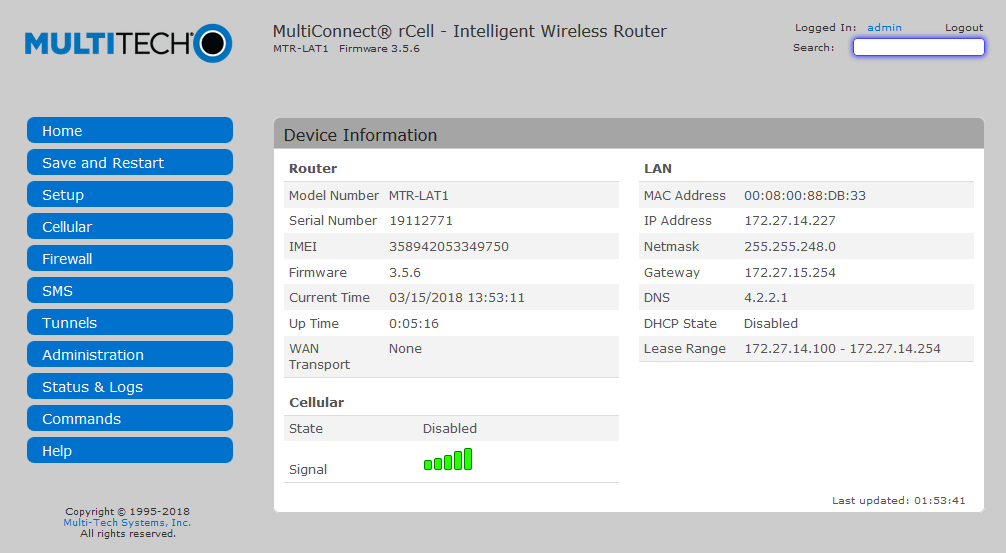 安装用于 MultiTech MultiConnect rCell 的资产网关