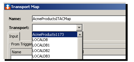 iTAC 传输的传输映射