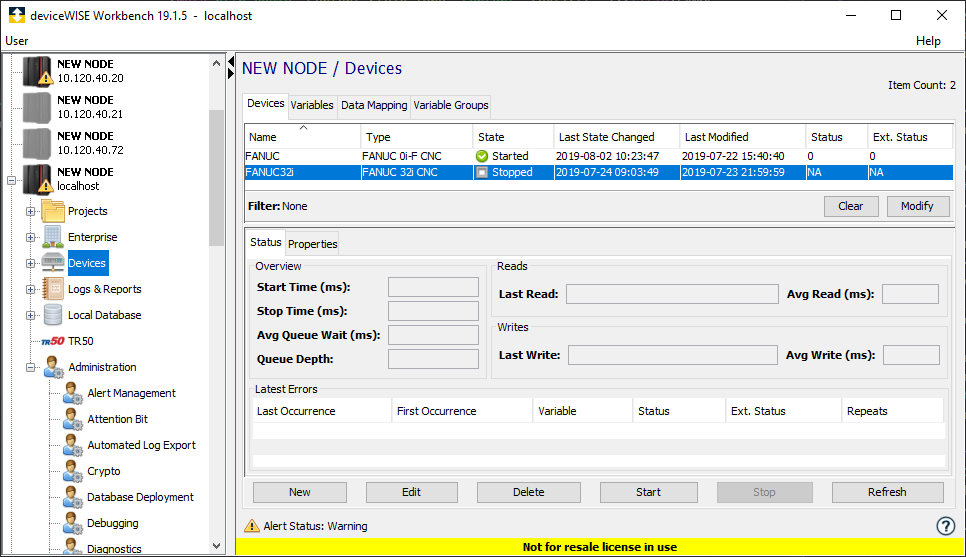 验证 FANUC CNC 设备配置